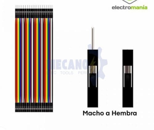 CABLE DUPONT C/CONECTORES PIN HEMBRA Y MACHO 15CM - Mecano Elec Tools